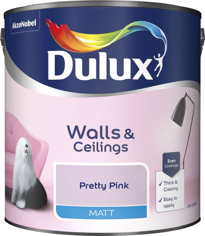 Dulux Pretty Pink Emulsion 2.5 Litres - Timbermills
