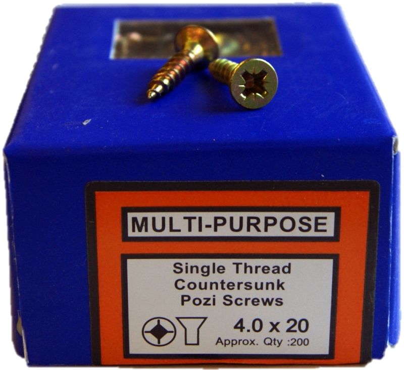 Wood Screw Pozi YZP 4 x 20mm - Timbermills