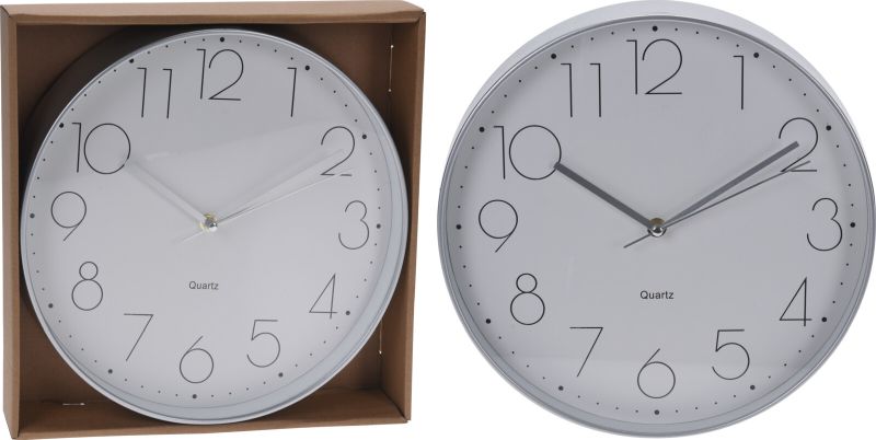 Wall Clock 30cm Silver - Timbermills