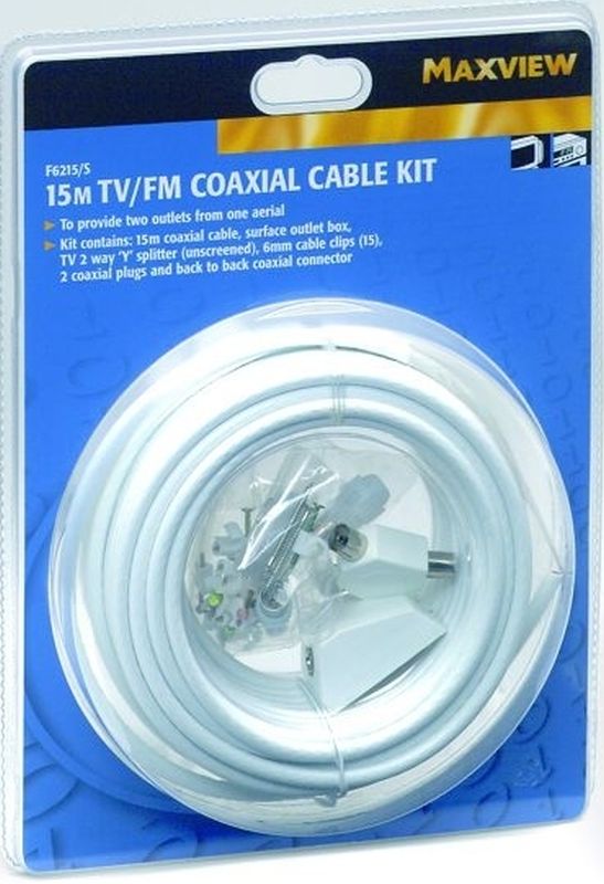 15m TV/FM Coaxial Cable Kit - Timbermills